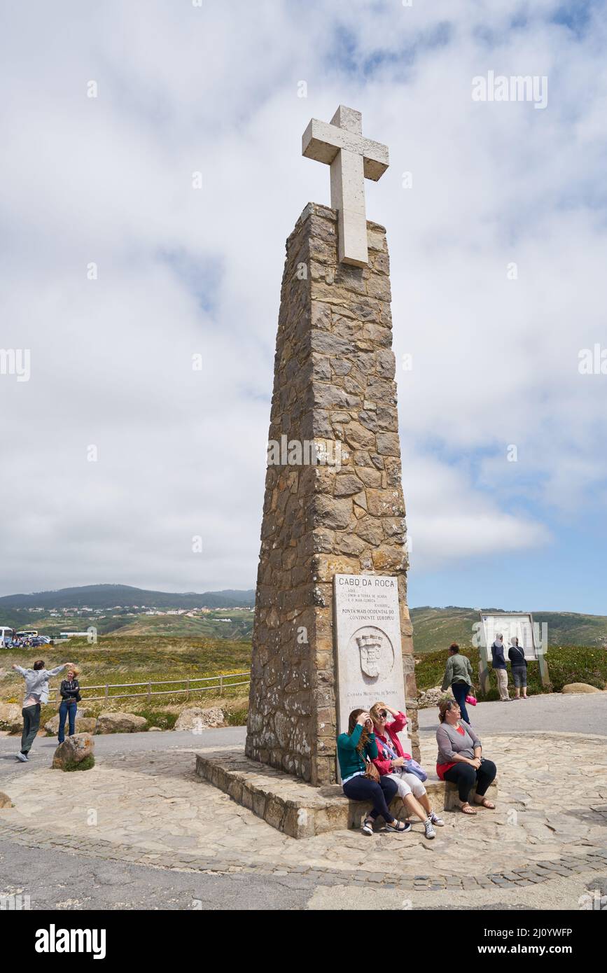 Cross sign in Cabo da Roca Stock Photo - Alamy