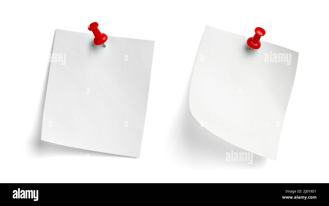 note paper push pin message red white black Stock Photo - Alamy
