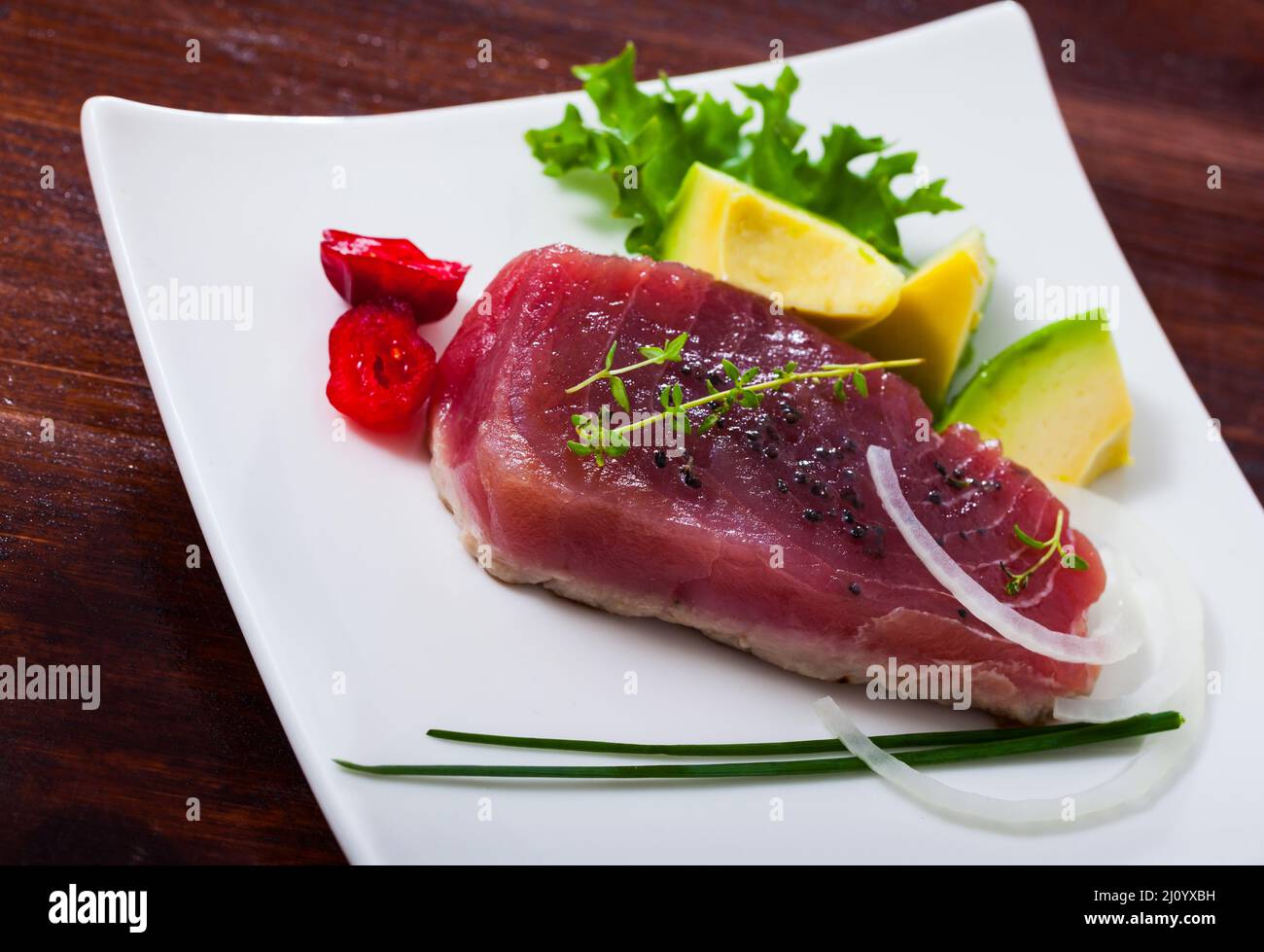 Delicious lightly fried tuna fillet Stock Photo - Alamy