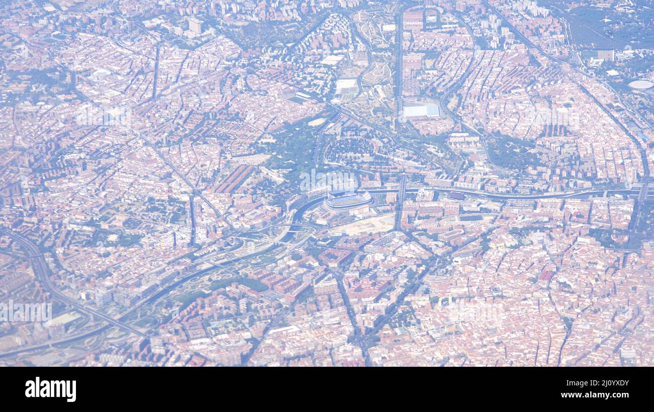 Aerial view from a commercial airplane in Spain, Europe Stock Photo - Alamy