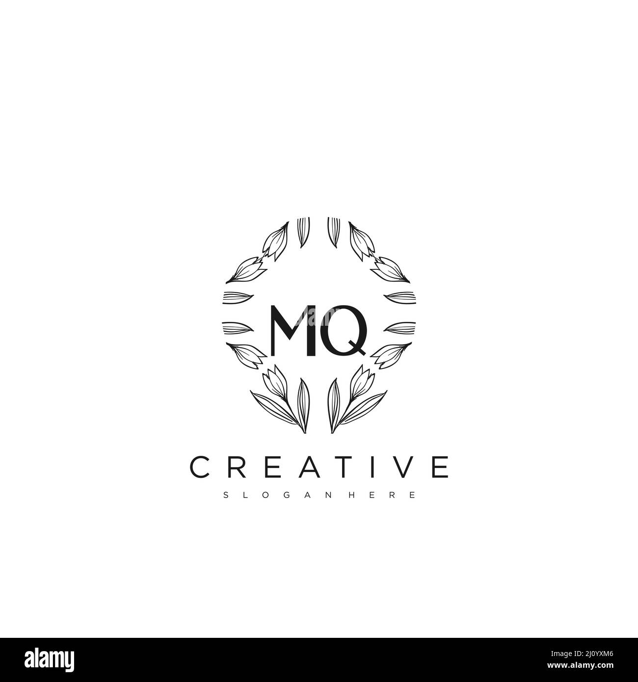 MQ Initial Letter Flower Logo Template Vector premium vector Stock ...