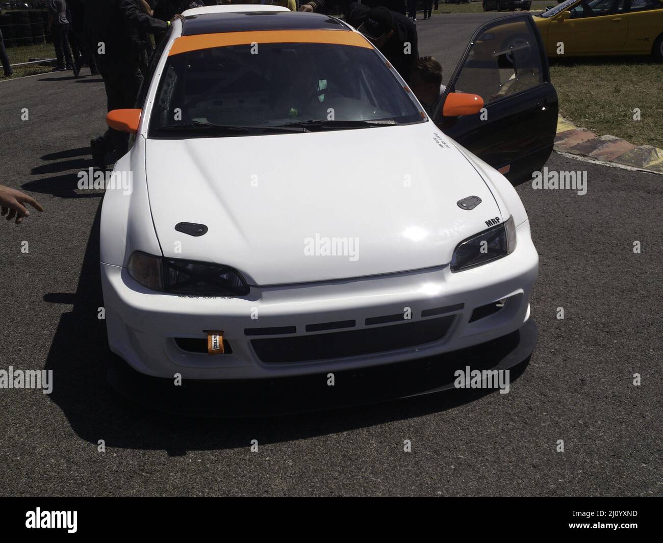 Old Honda Civic EG tuned, exhibition of custom performance cars Stock ...