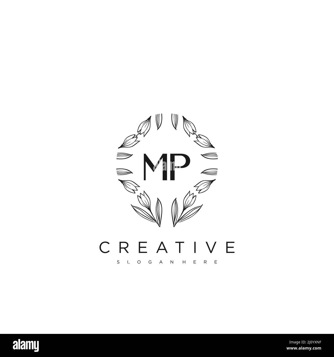 MP Initial Letter Flower Logo Template Vector premium vector Stock ...
