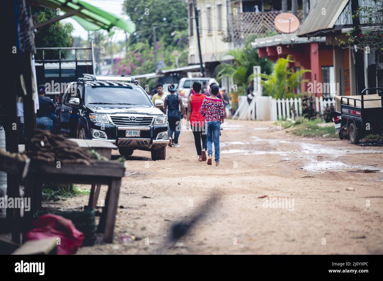 Group of people in the little city of La Ceiba in Honduras Stock Photo ...