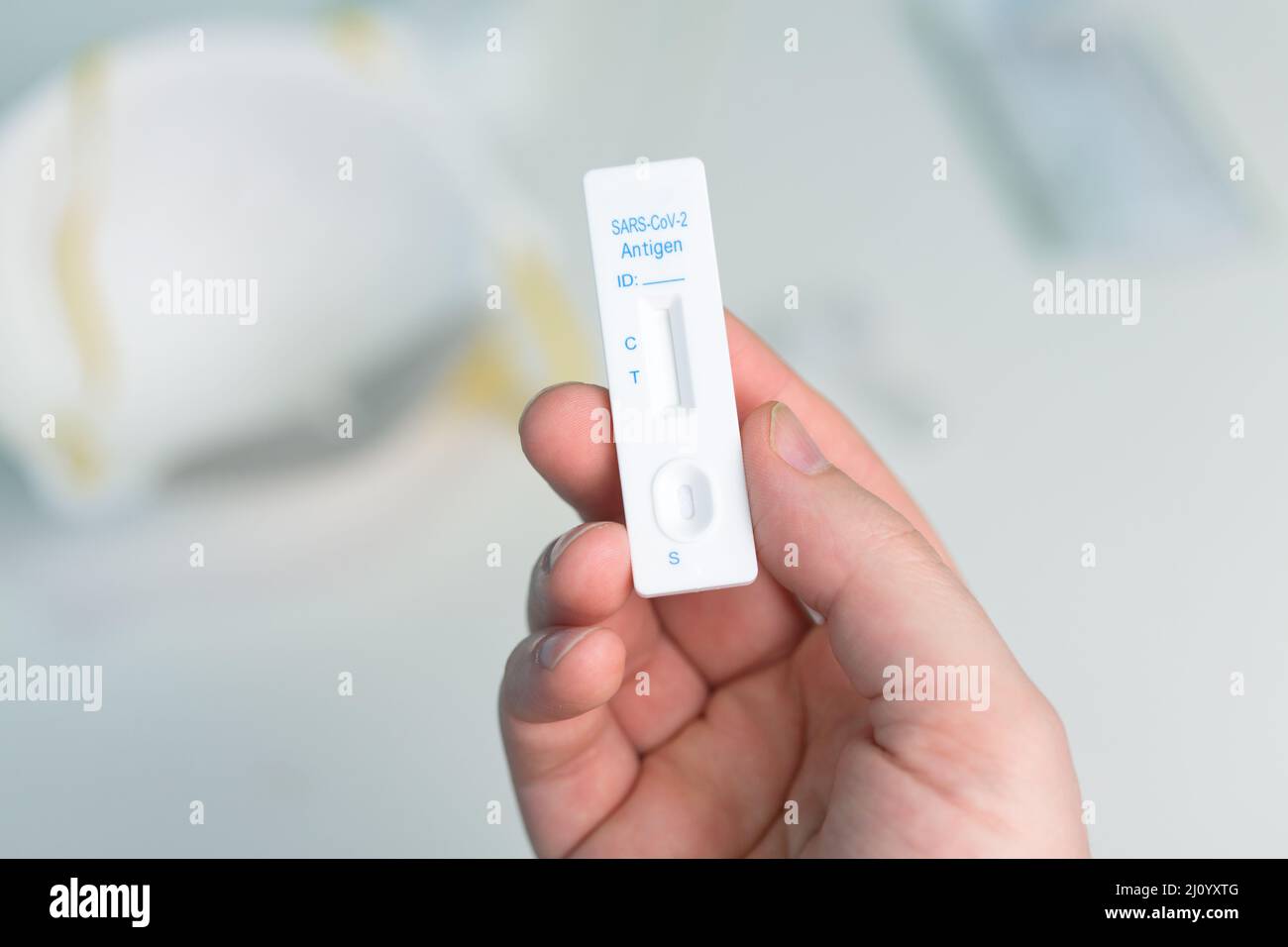 Corona virus antigen fast test. Lab card kit test for COVID-19 Stock ...