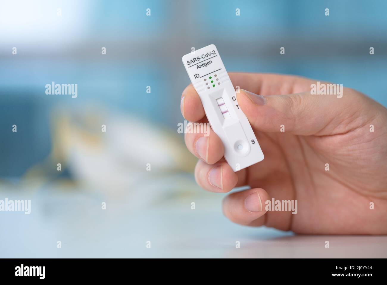 Positive test result by using rapid test device for COVID-19 Stock ...