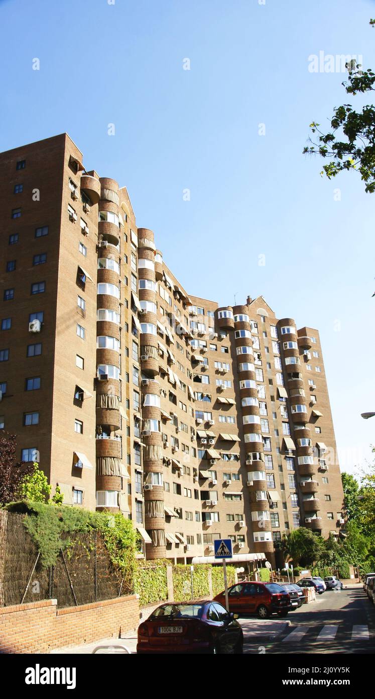 Facade of a residential building in Madrid, Spain, Europe Stock Photo ...