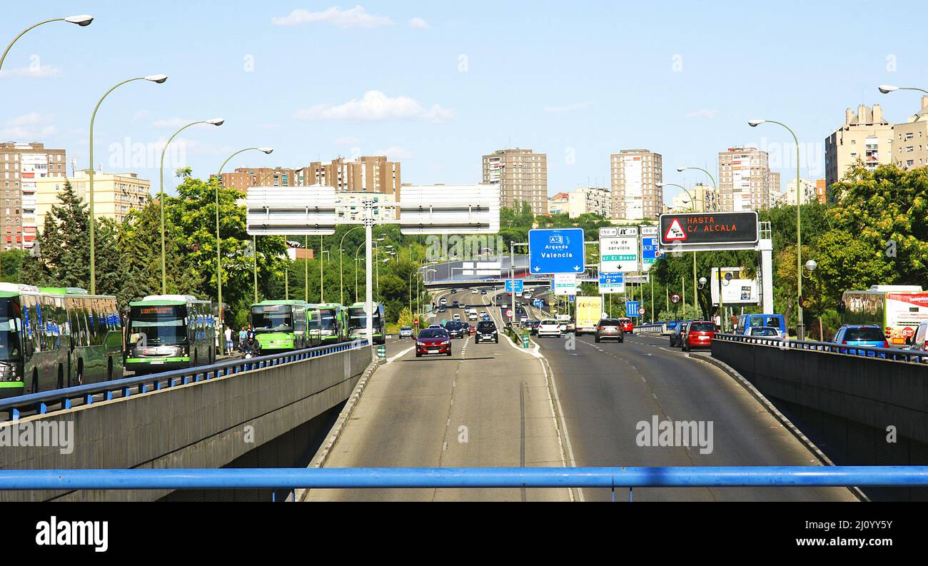 Highway or motorway in Madrid, Spain, Europe Stock Photo - Alamy