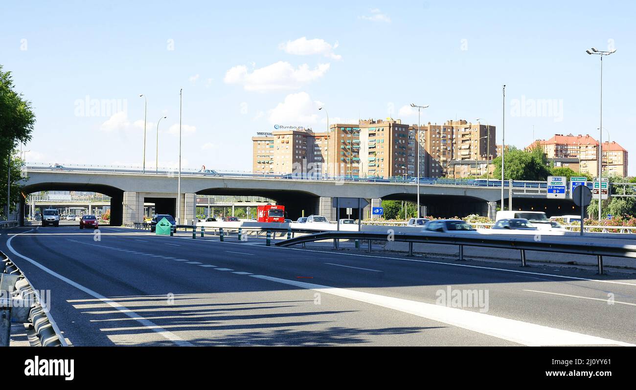 Highway or motorway in Madrid, Spain, Europe Stock Photo - Alamy