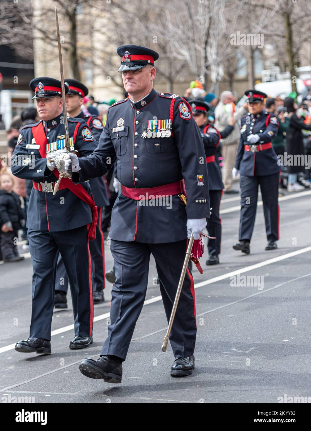 Highly decorated members of the fire department during the Saint ...