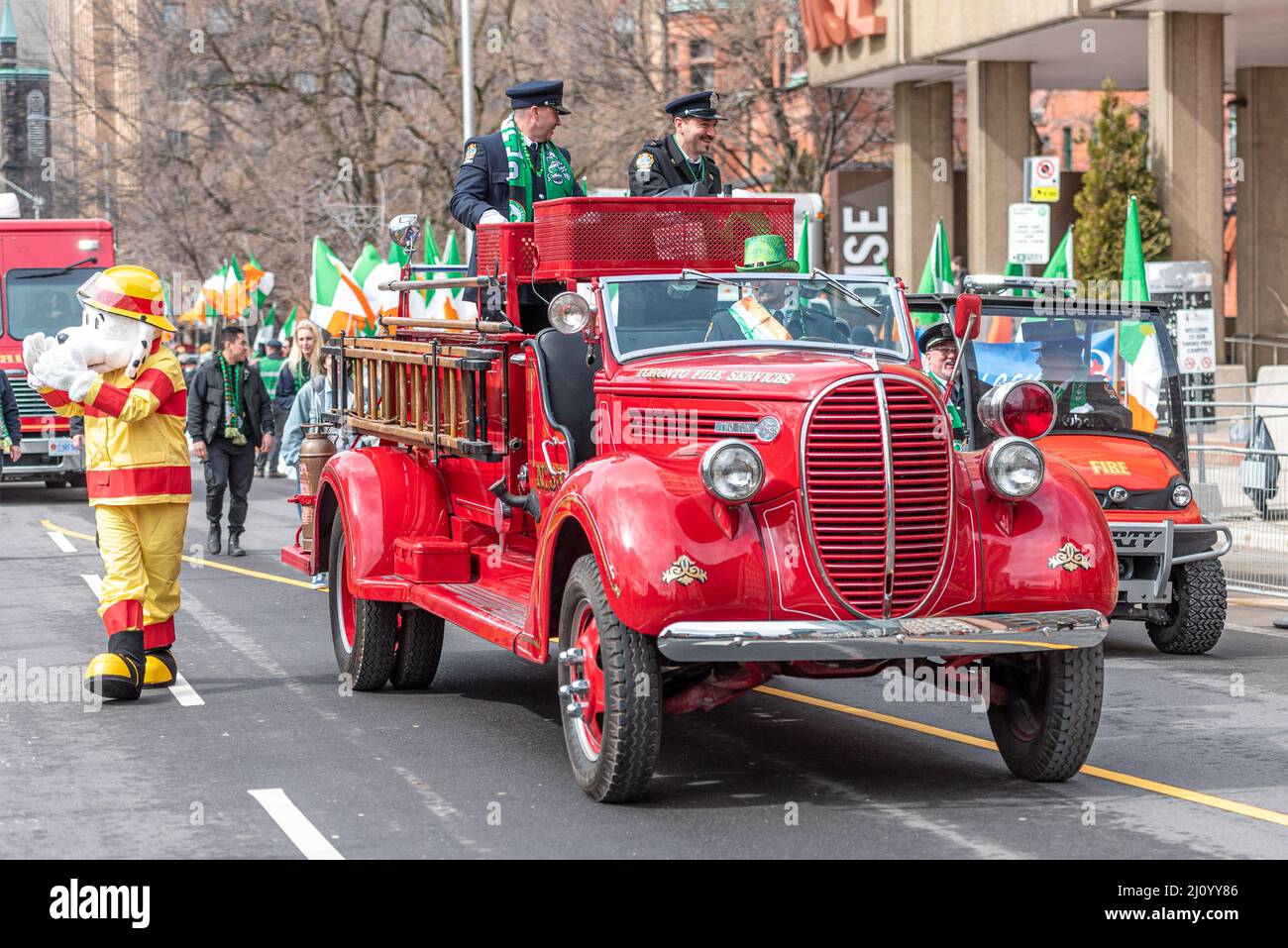 Vintage Fire Truck in Saint Patrick Parade, Toronto, Canada Stock Photo ...