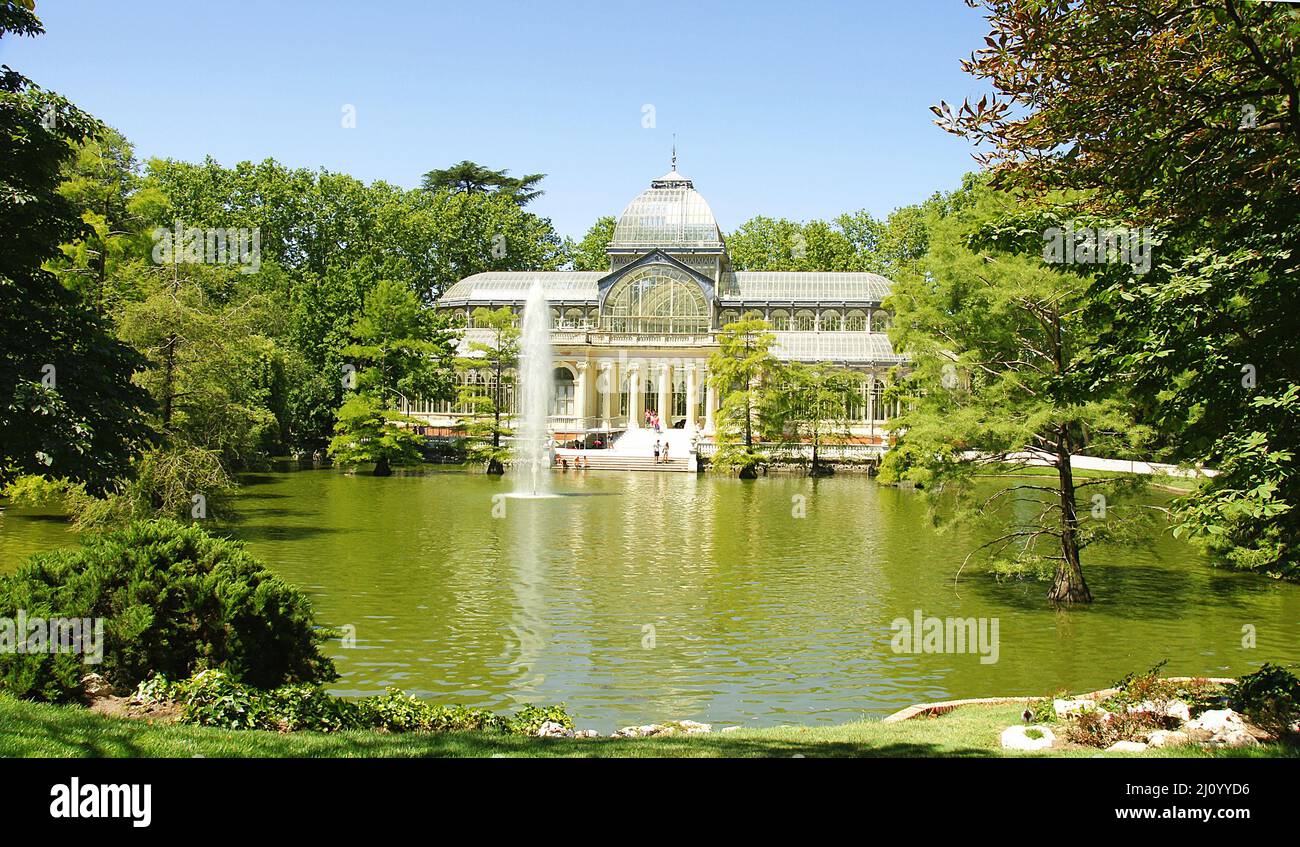 Crystal Palace in El Retiro Park in Madrid, Spain, Europe Stock Photo ...