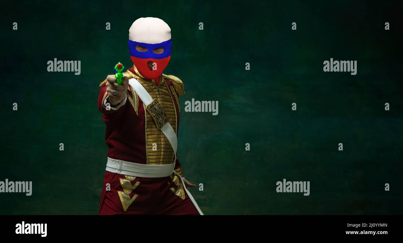 Portrait of man in suit as Nicholas II wearing red, white and blue ...