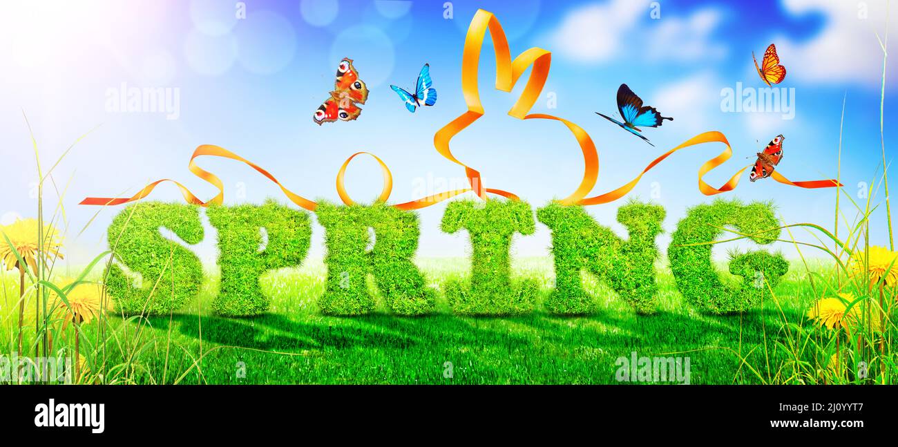Springtime concept text word hi-res stock photography and images - Alamy