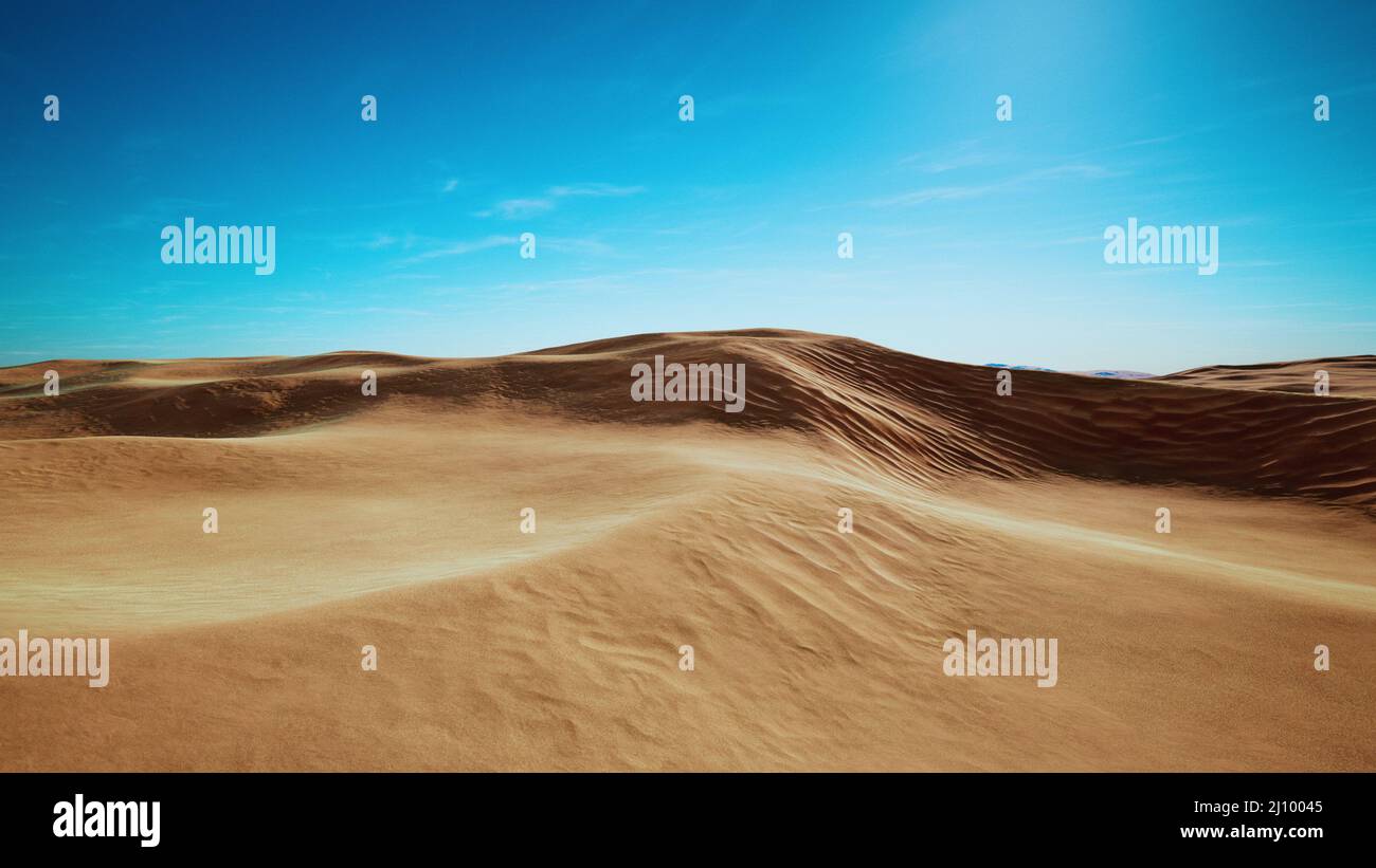 Wide and wild landscape of the Arabic sand desert Stock Photo - Alamy