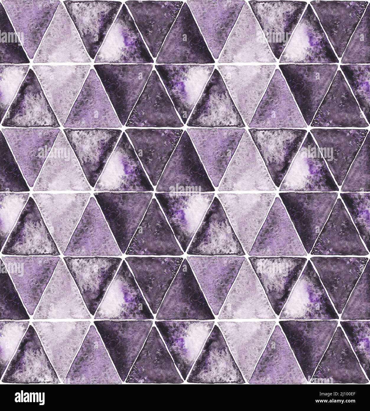 Dramatic geometric seamless pattern of purple violet triangles, grunge ...