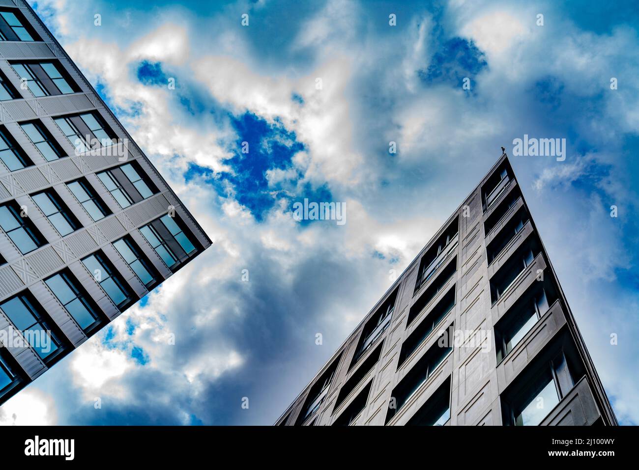 High-rise buildings of modern city. View from below Stock Photo - Alamy