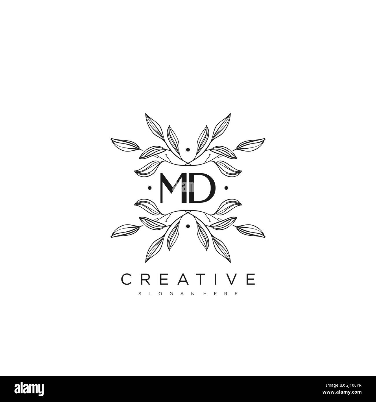 MD Initial Letter Flower Logo Template Vector premium vector Stock ...