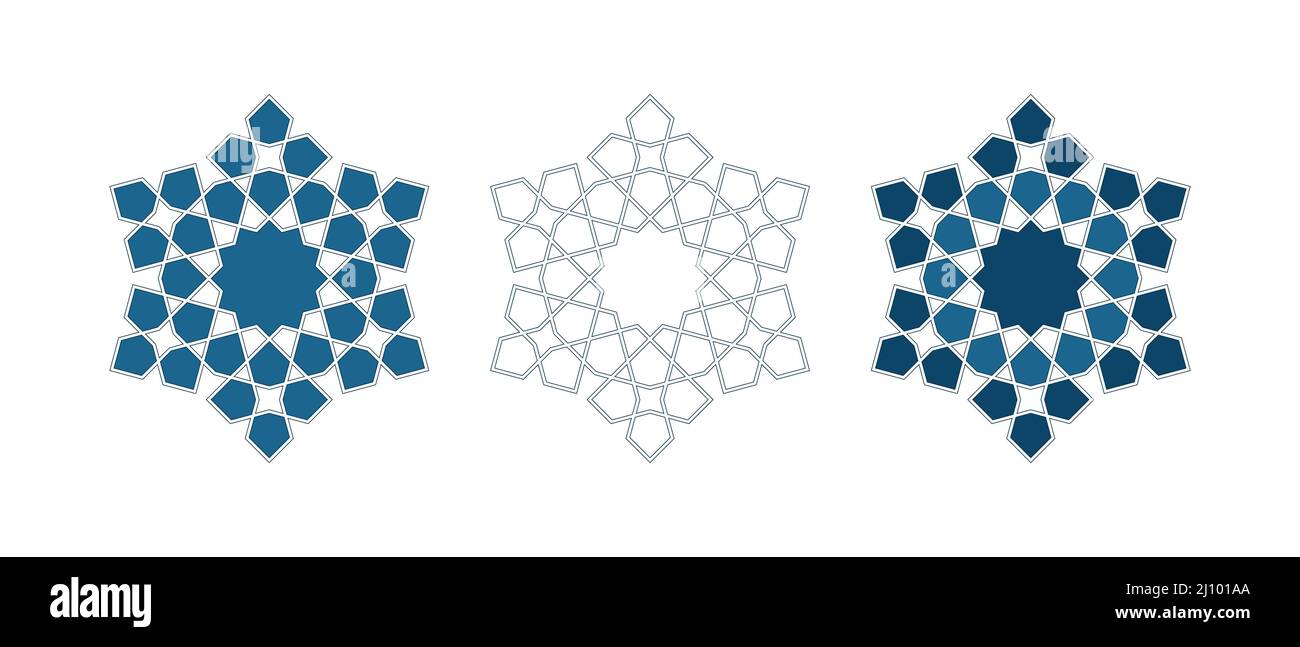 Persian geometric mosaic rosettes for Ramadan card Stock Vector Image ...