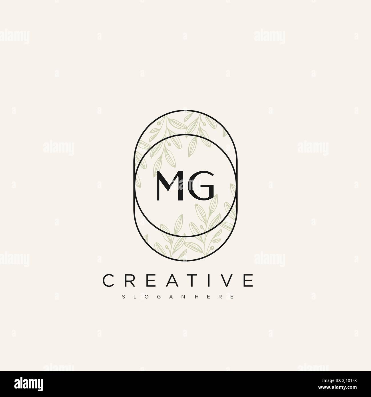 MG Initial Letter Flower Logo Template Vector premium vector Stock ...