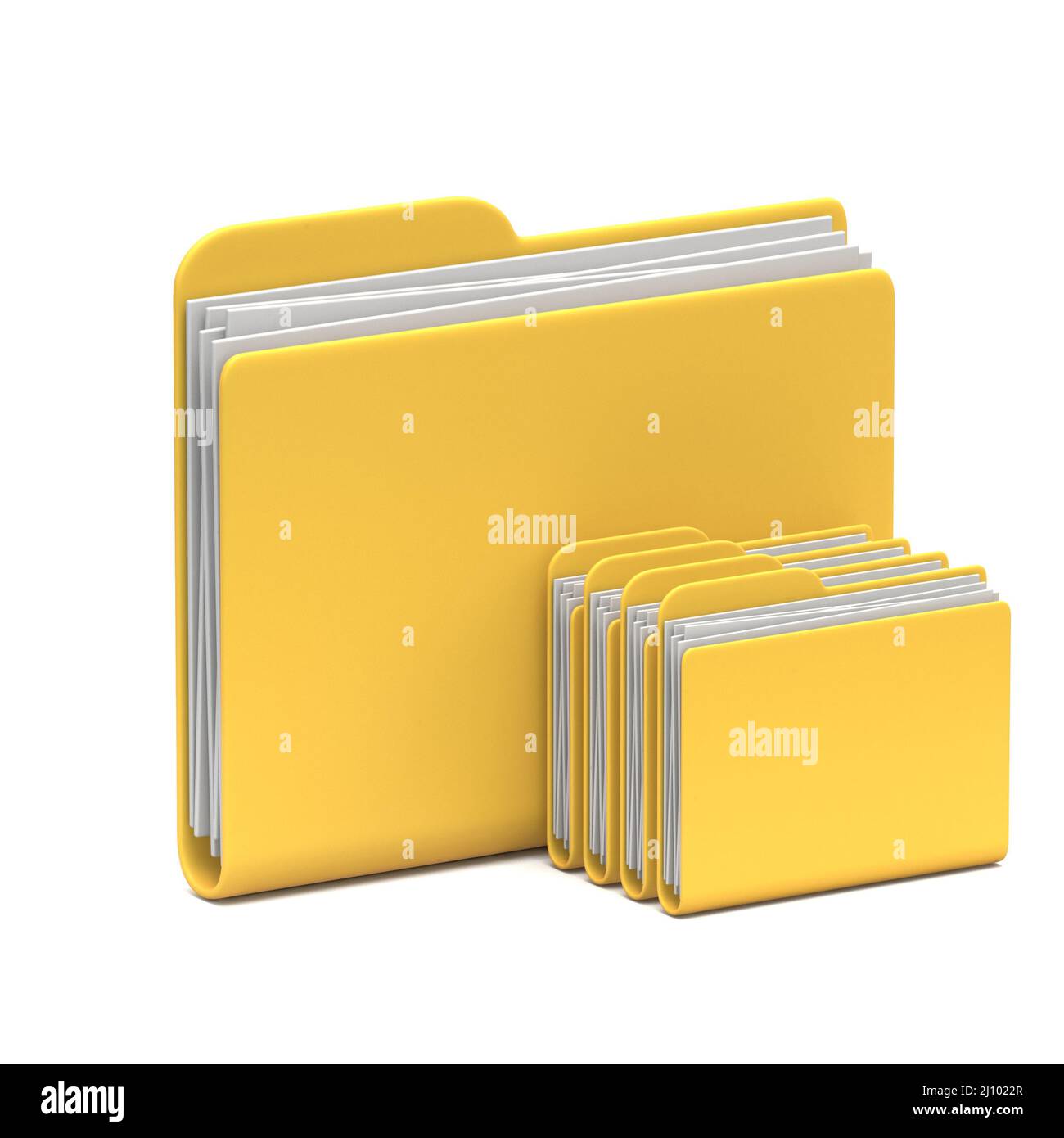 Yellow folder icon parent directory 3D Stock Photo - Alamy