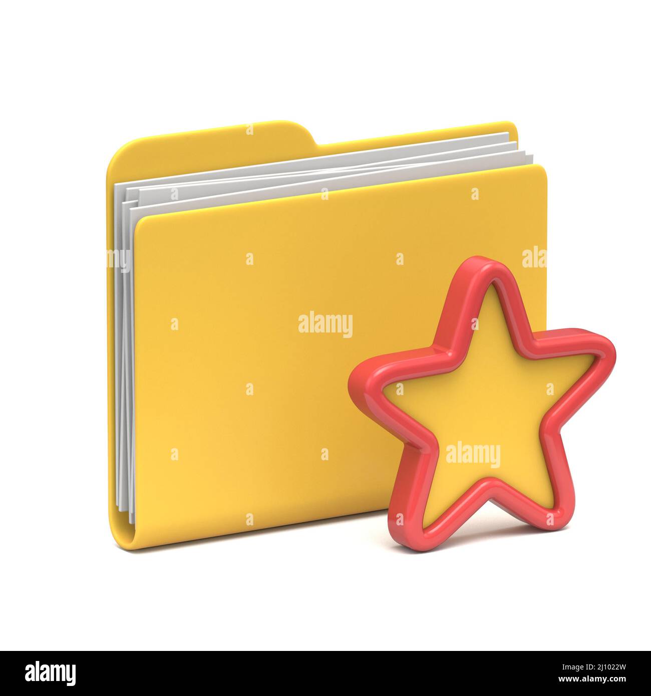Yellow folder icon Bookmarks concept 3D Stock Photo - Alamy