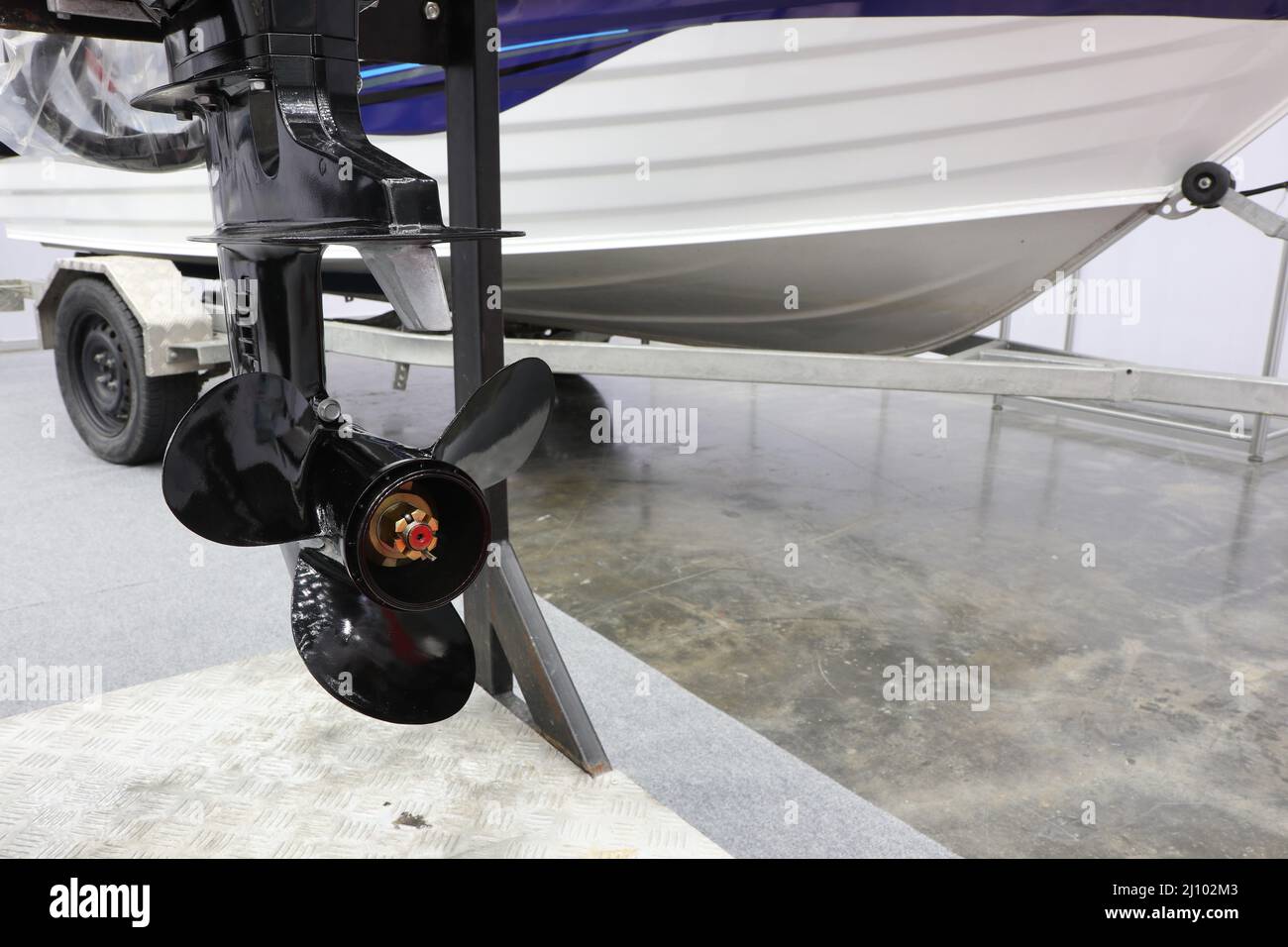 black three blade of marine engine for speed boat ; engineering ...