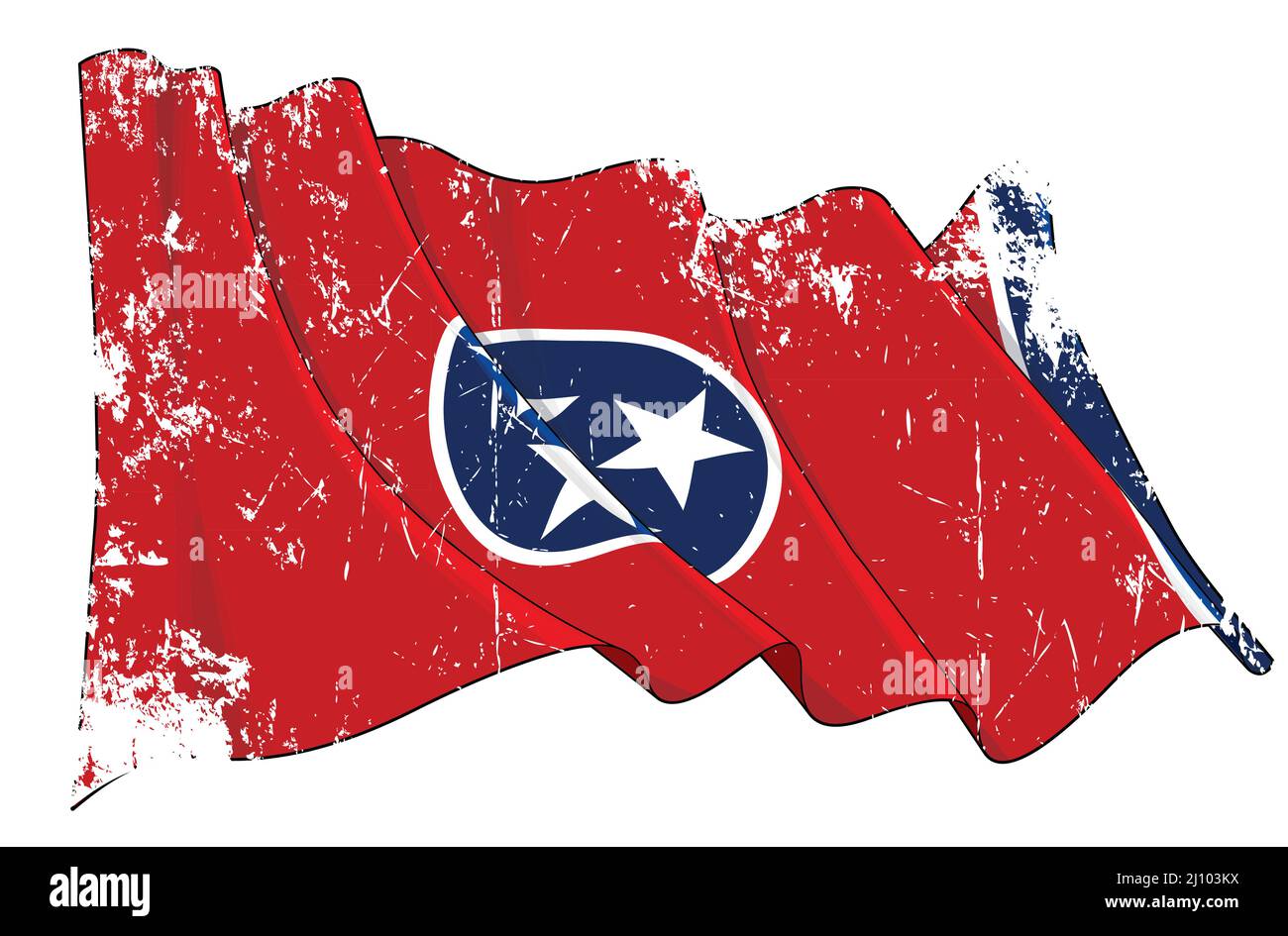 Vector Textured Grunge illustration of a Waving Flag of the State of ...