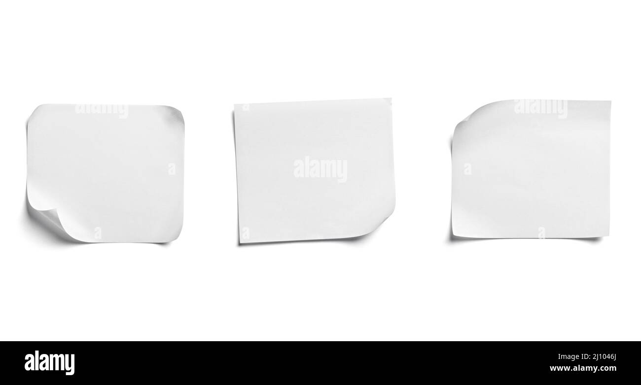 paper message note reminder adhesive sticker blank background white ...