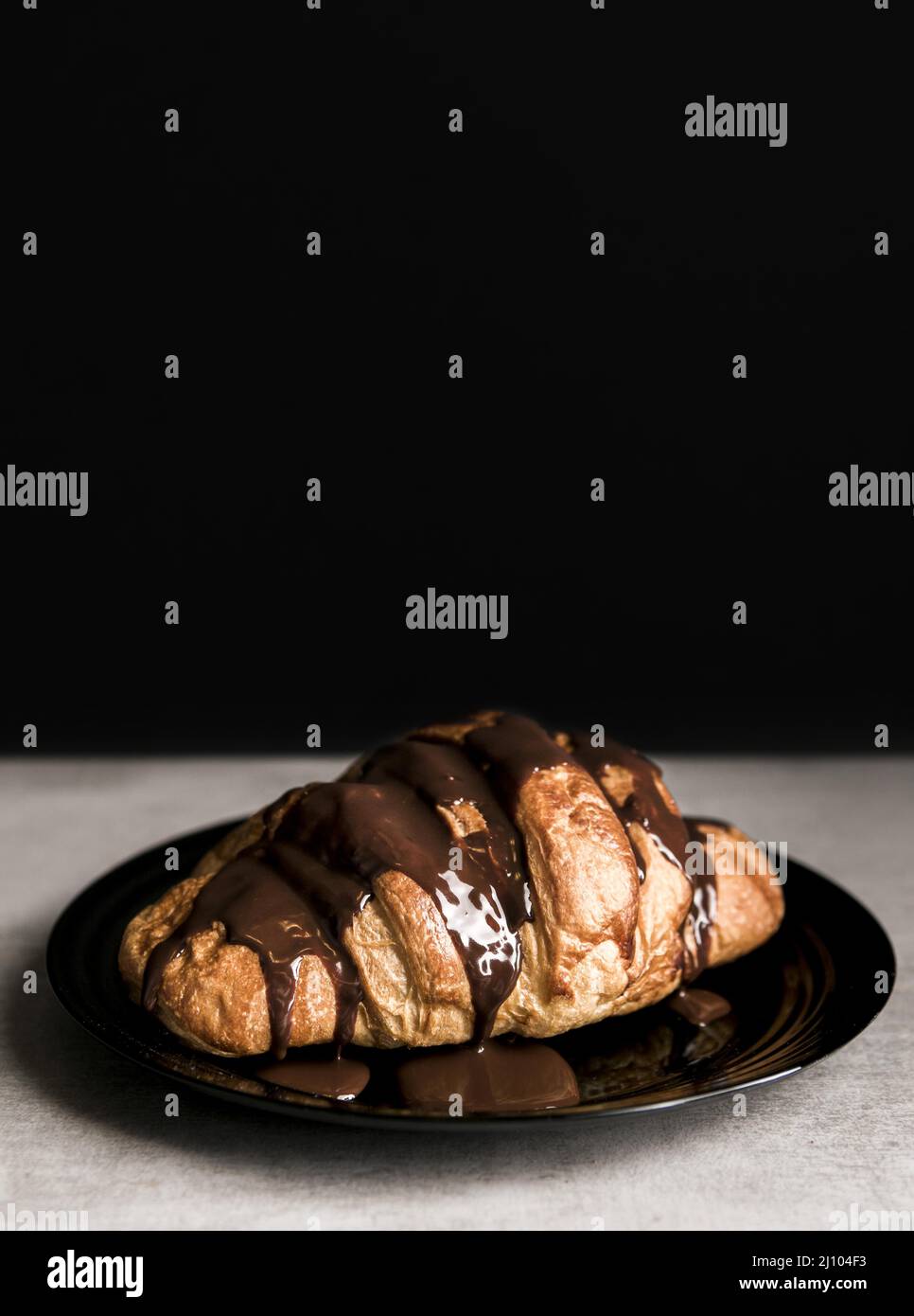 High angle croissant with melted chocolate Stock Photo - Alamy