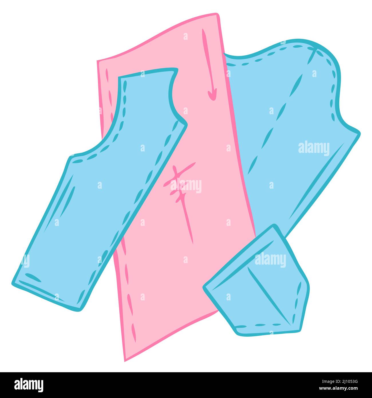 Patterns of fabric for clothes. Sewing and fashion designer tools Stock ...