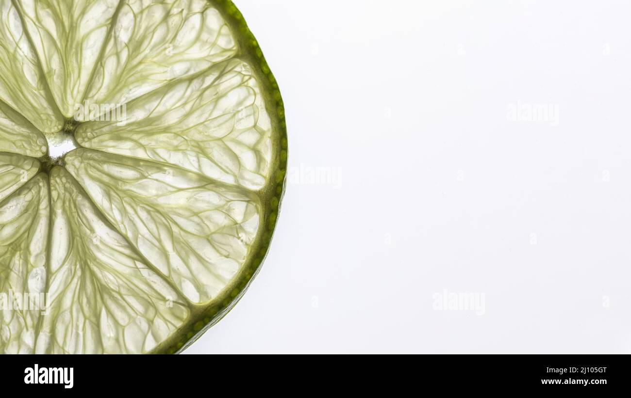 Top view lime slice with copy space Stock Photo - Alamy