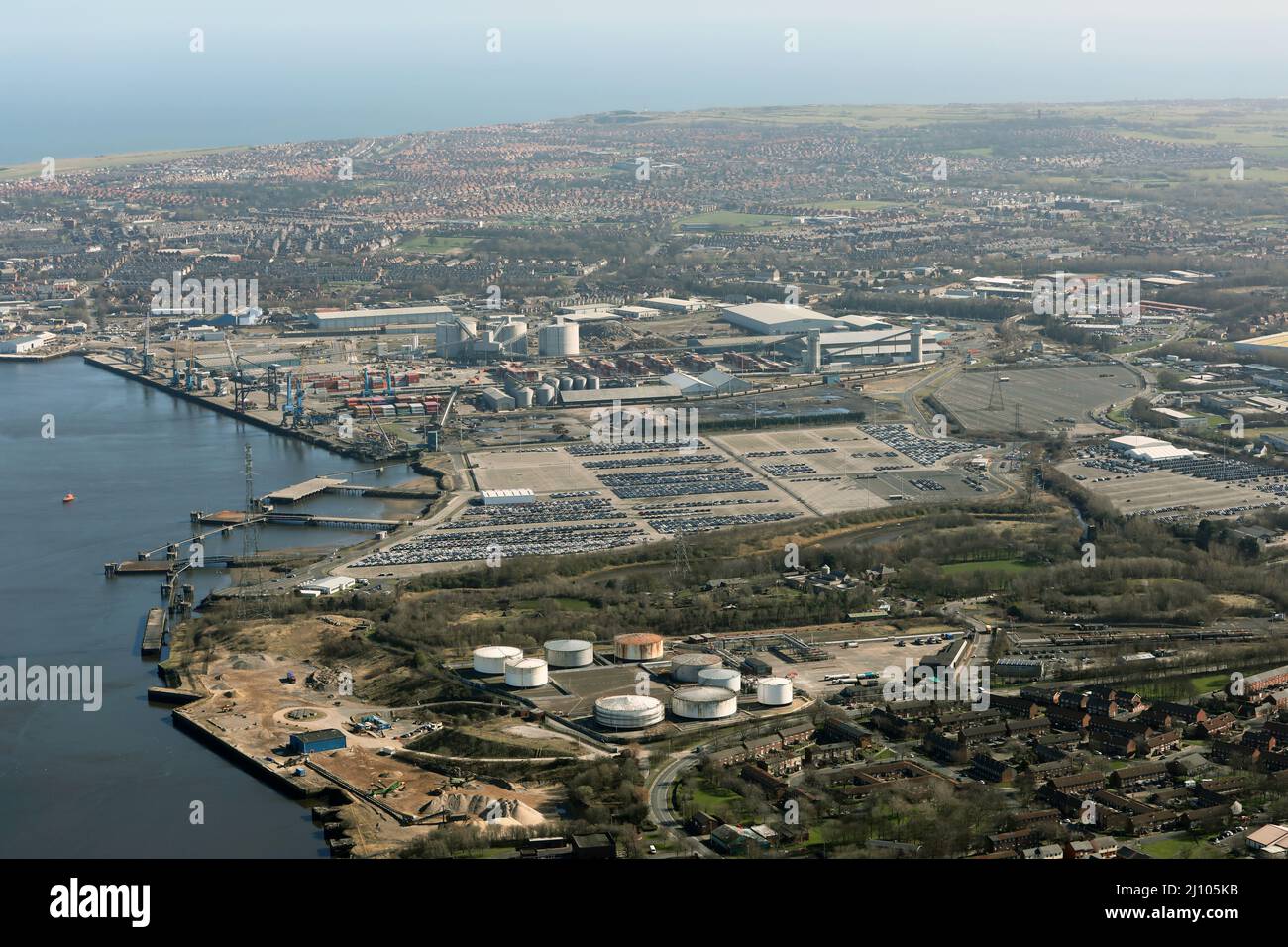 aerial view of Jarrow and South Sheilds area, Tyne & Wear (this taken ...