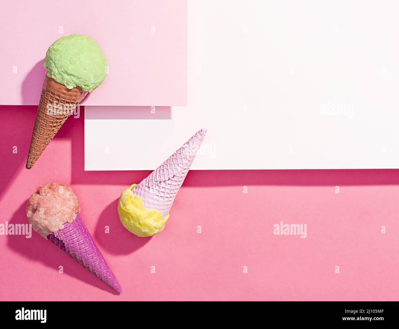 Top view ice cream table Stock Photo - Alamy