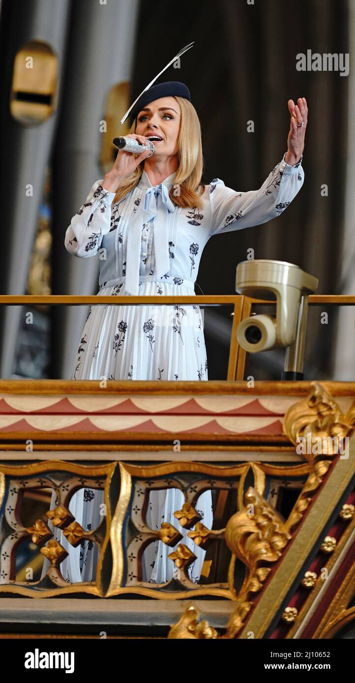 Katherine Jenkins singing during the Service of Thanksgiving for Forces ...