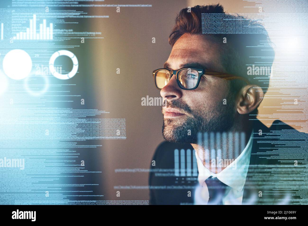 Taking a look at the source code. Cropped shot of a handsome young ...