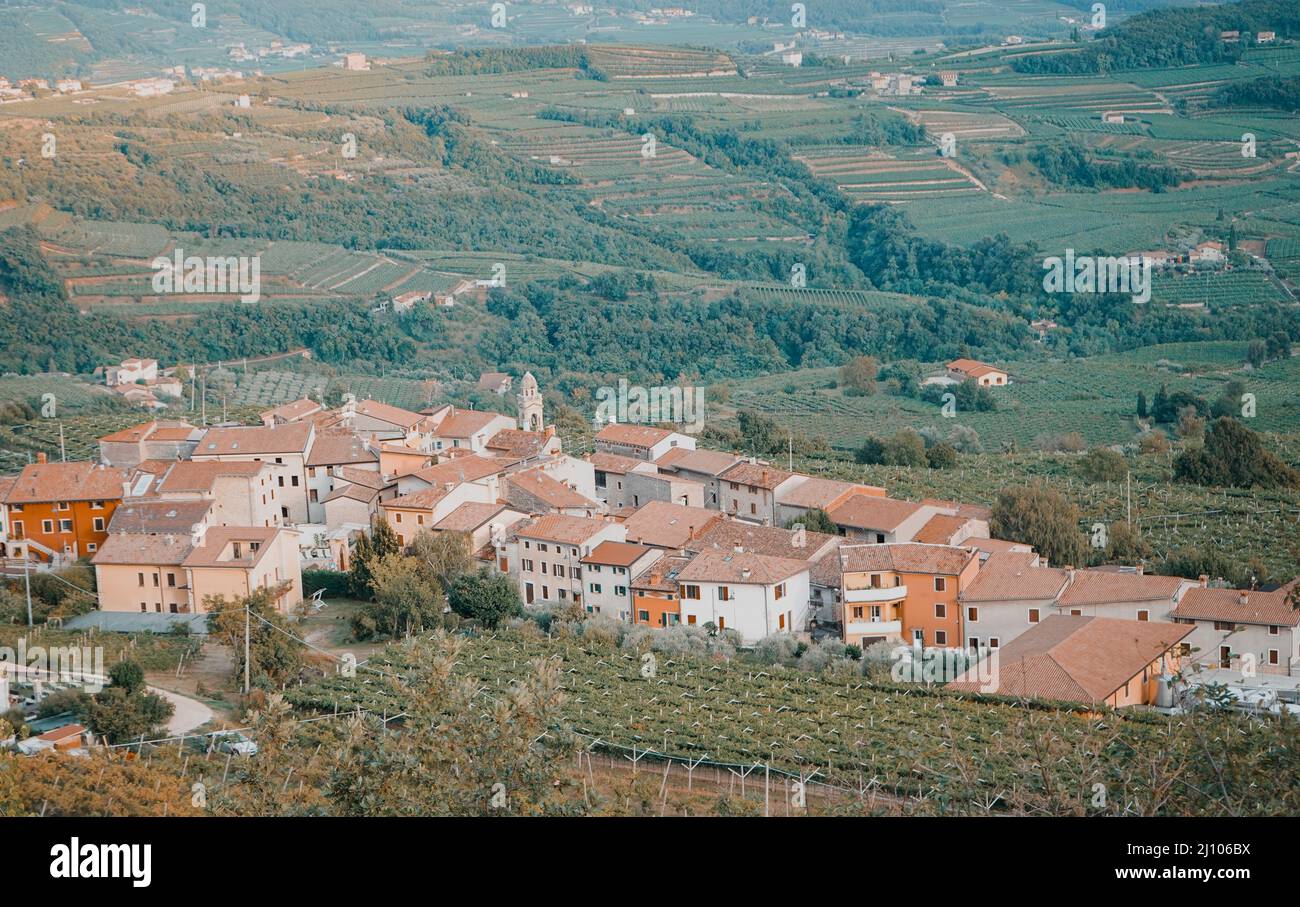 Quaint Italian Hilltop Village Stock Photo - Alamy
