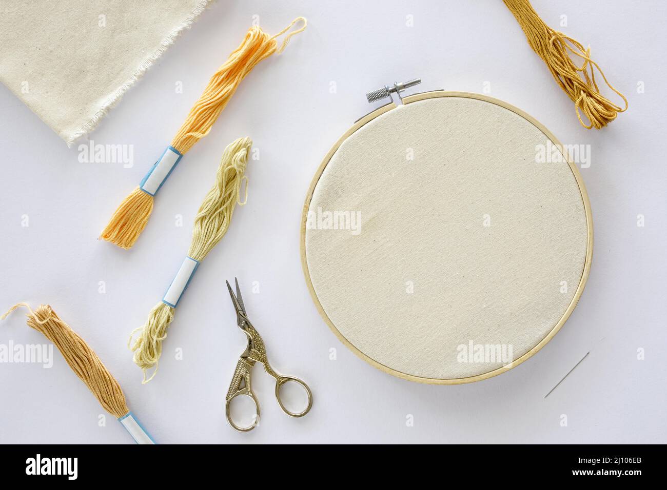 Top view sewing thread scissors Stock Photo - Alamy