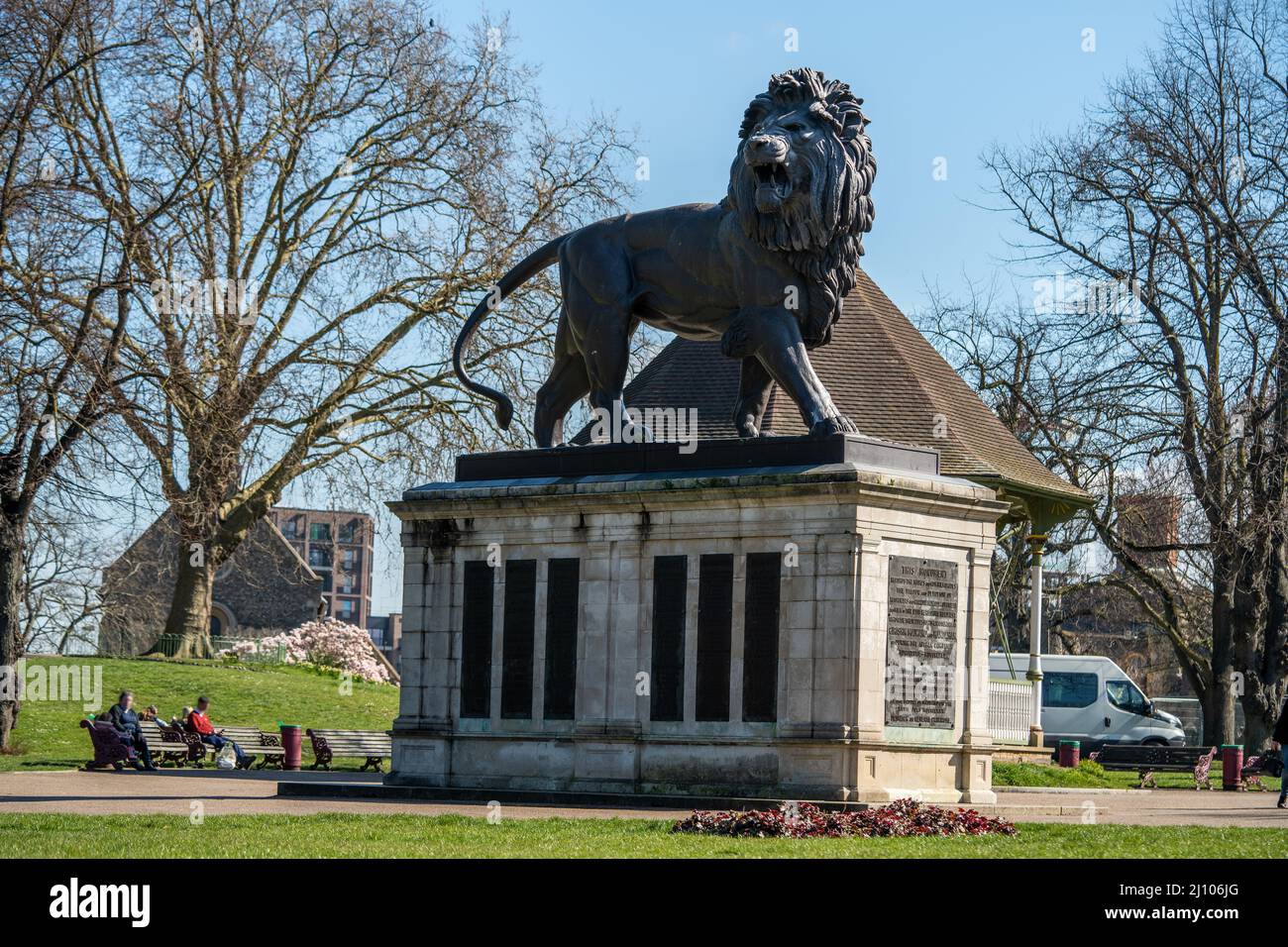 Forbury Gardens Maiwand Lion Memorial Stock Photo - Alamy