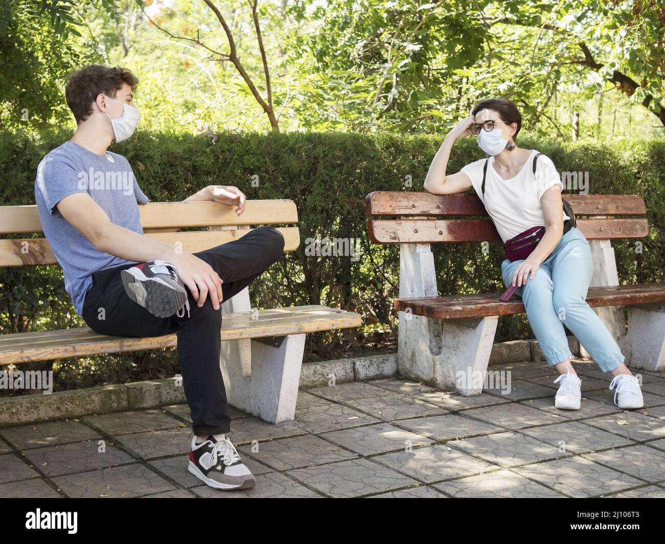 People keeping social distance concept Stock Photo - Alamy