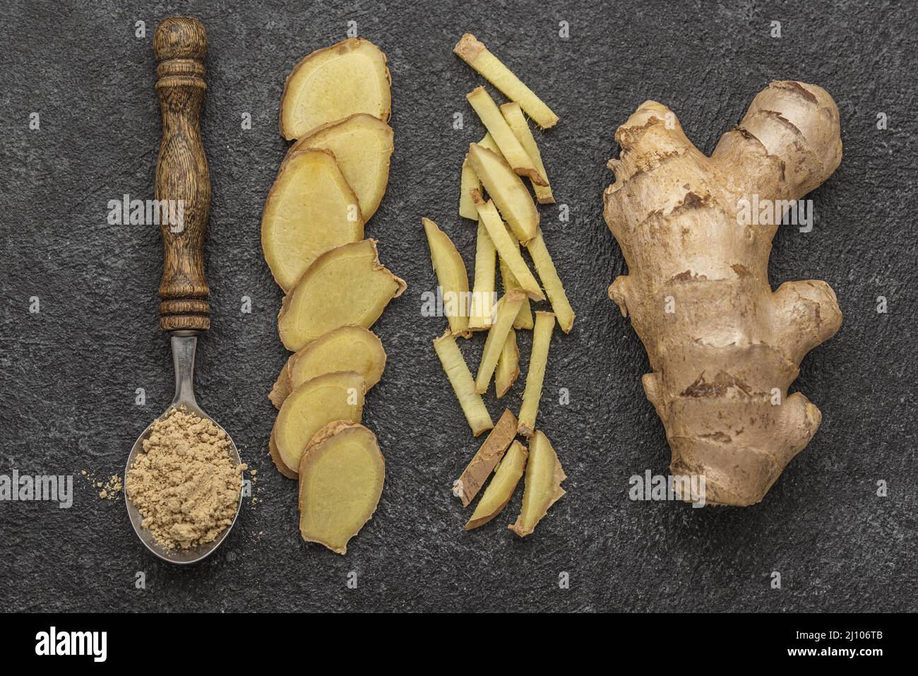 Top view arrangement ginger table Stock Photo - Alamy