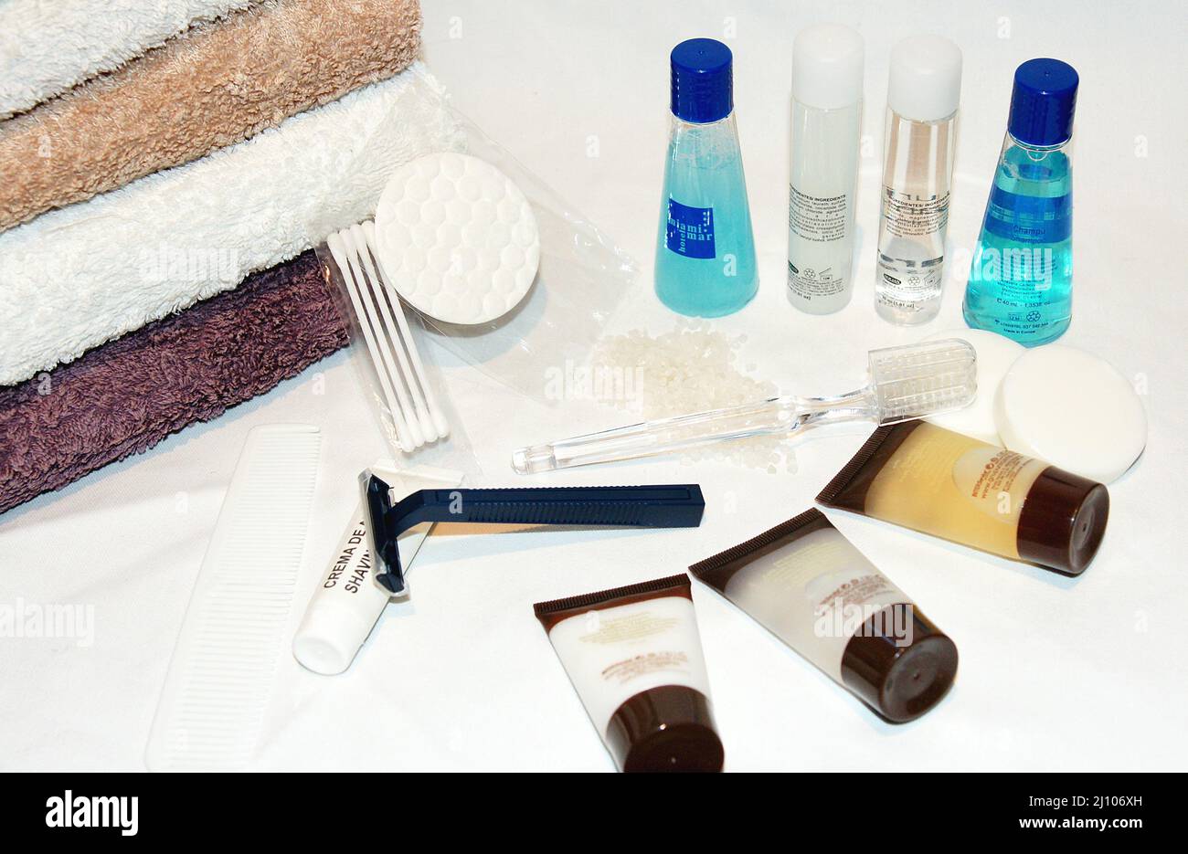 Products for personal hygiene in a bathroom Stock Photo - Alamy