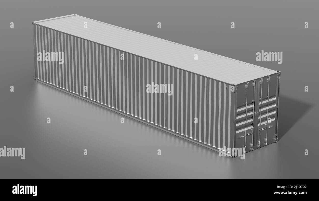 Metallic ship cargo container isolated on white background Stock Photo ...