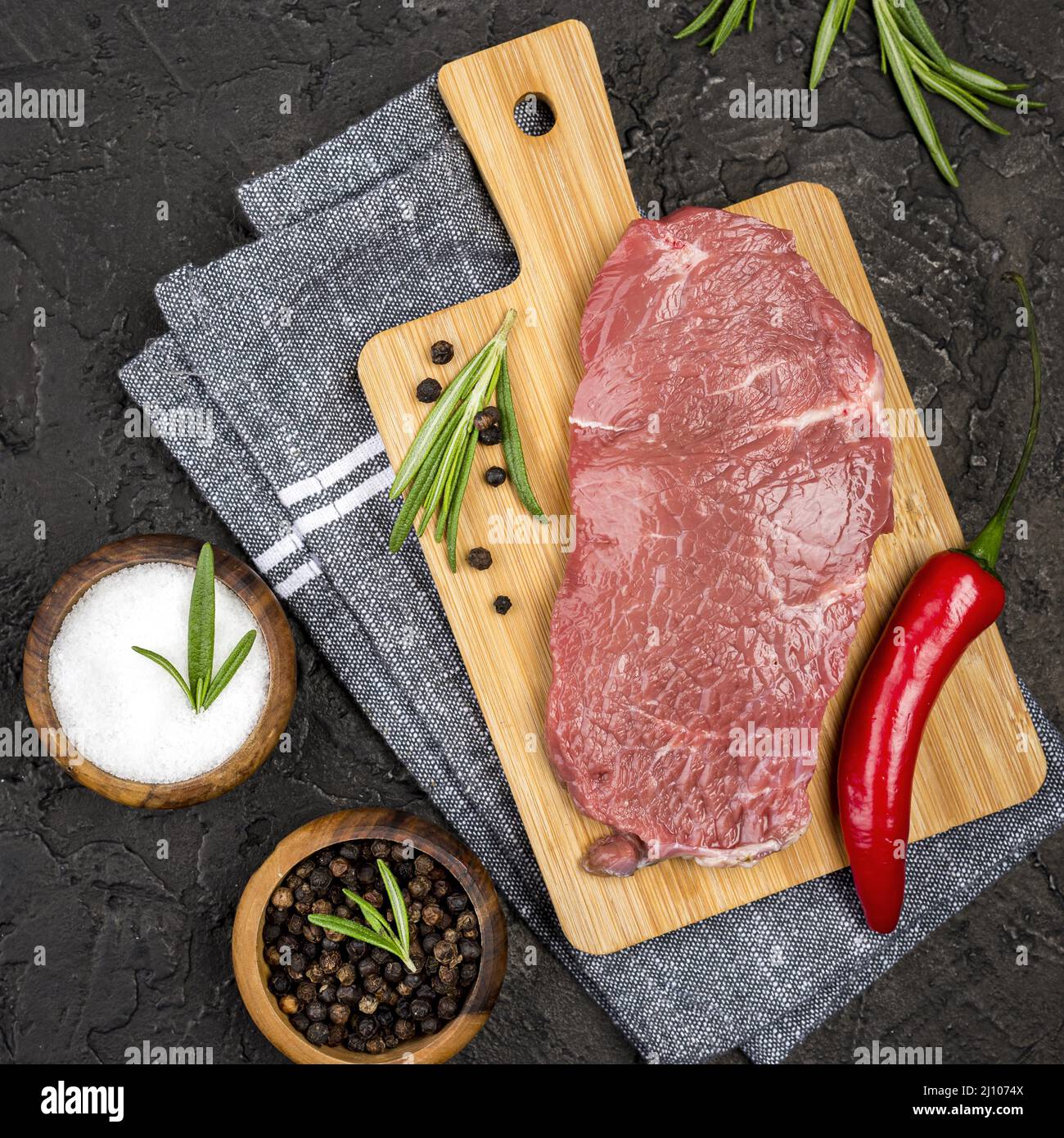 Top view meat hi-res stock photography and images - Alamy