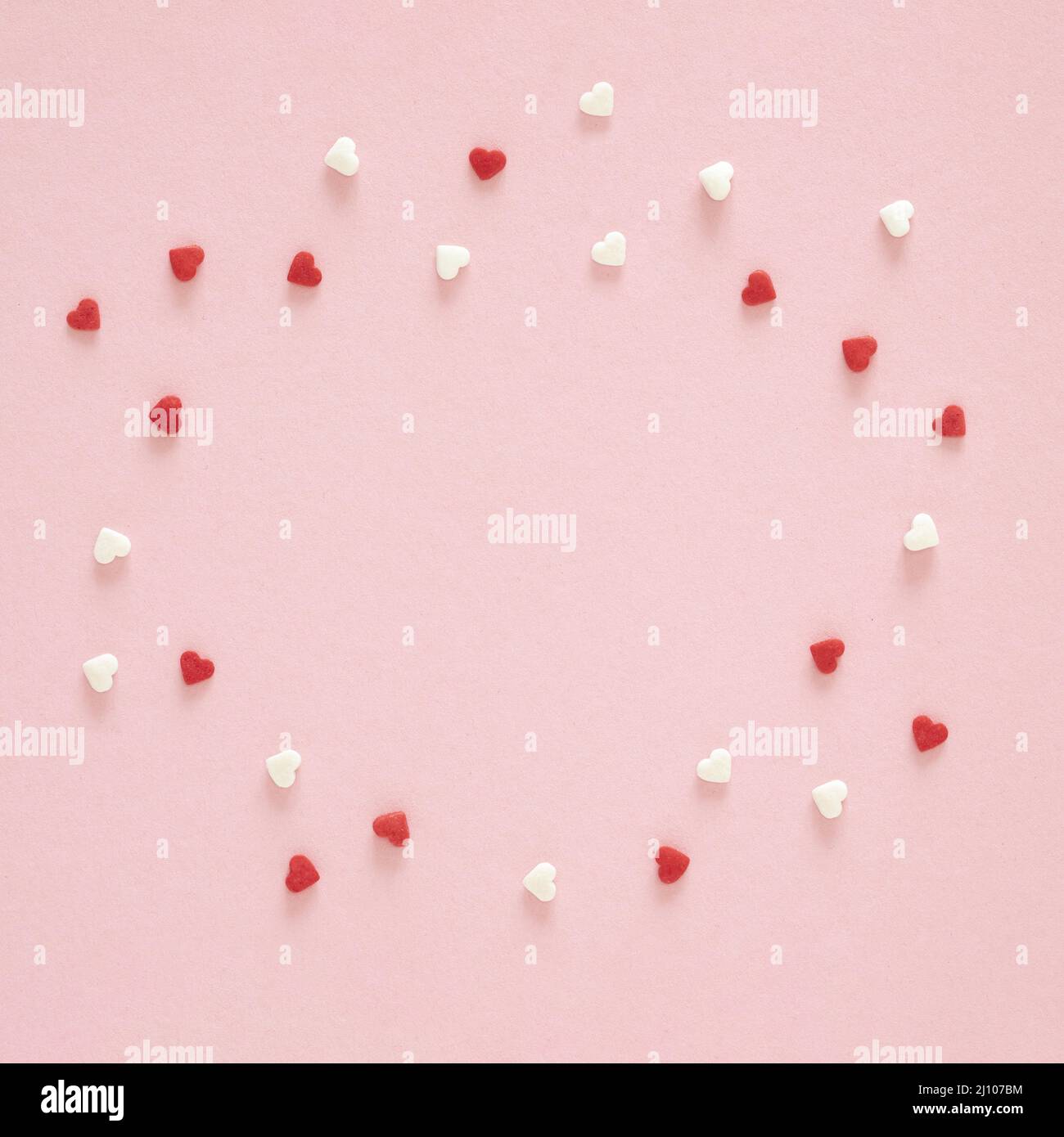 Flat lay circular candy frame Stock Photo - Alamy