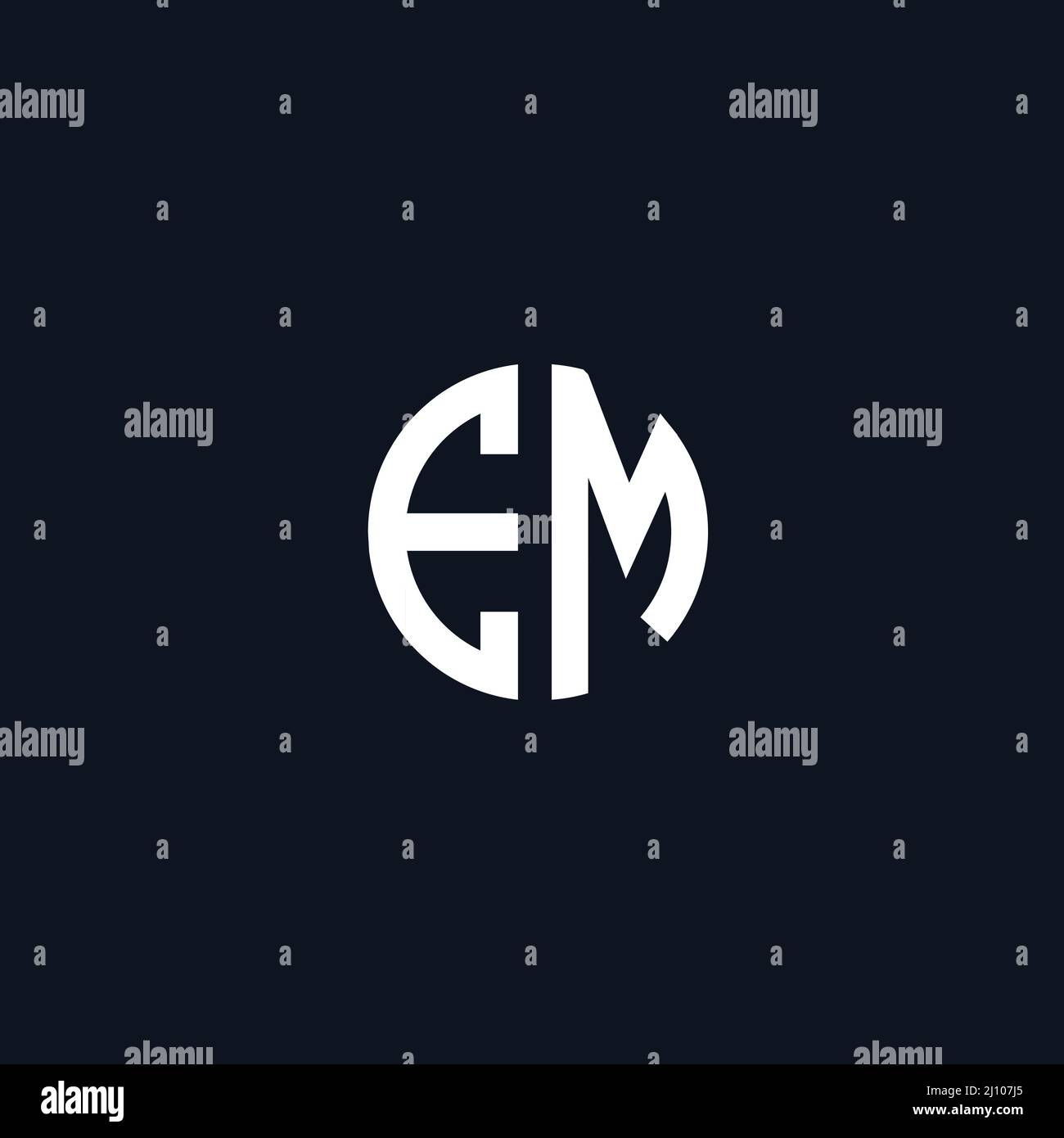 Circle initial based logo icon letter EM Stock Vector Image & Art - Alamy