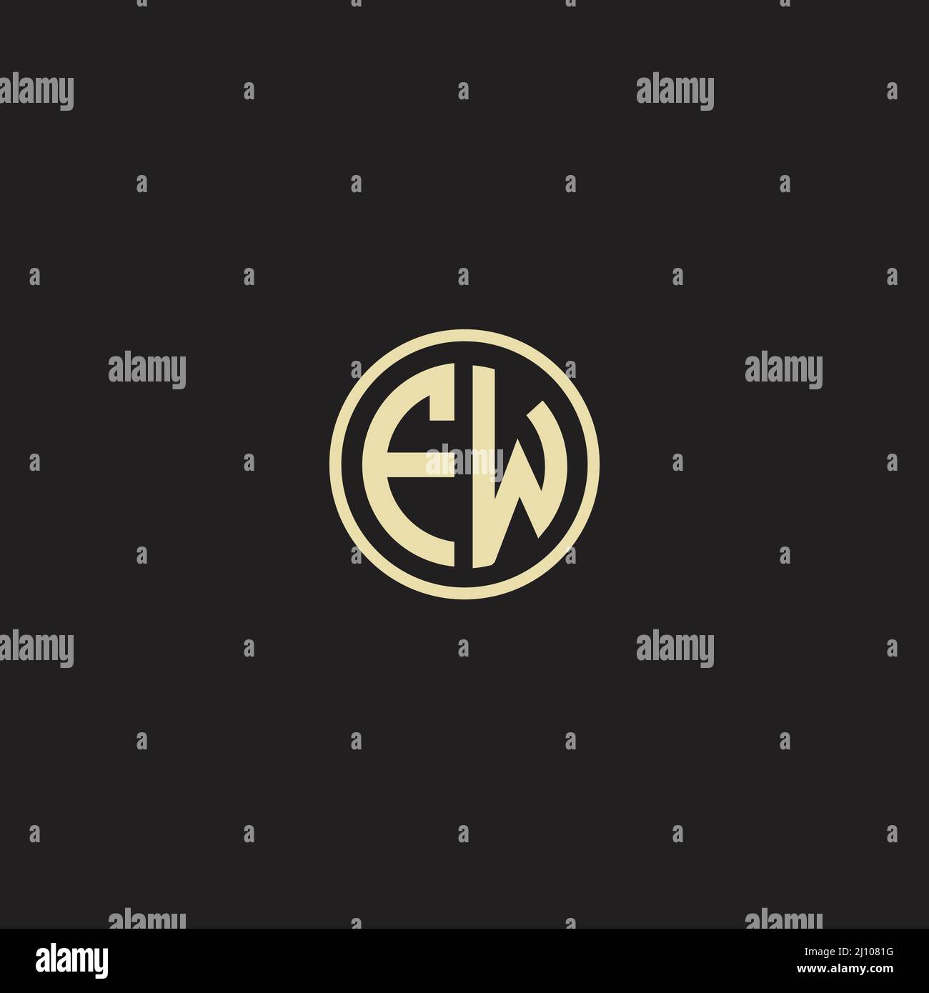 Circle initial based logo icon letter FW Stock Vector Image & Art - Alamy