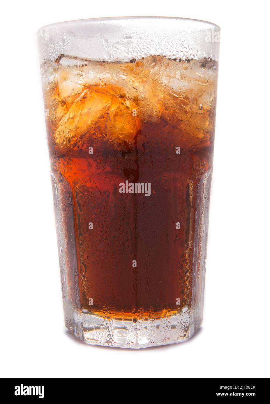 Glass of cola with ice Stock Photo - Alamy