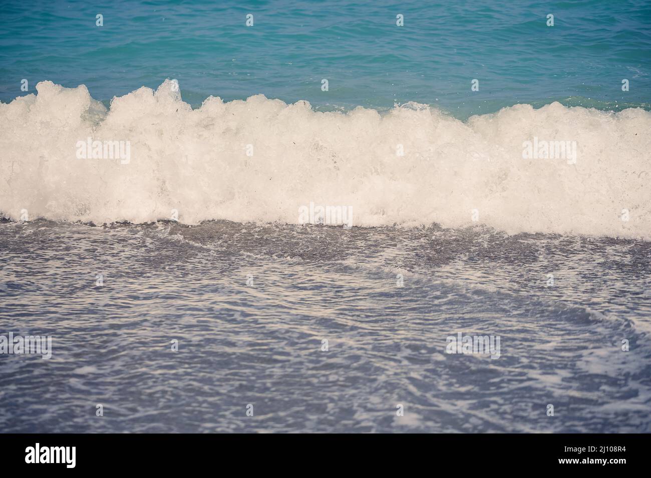 Beautiful views of the sea waves on a sunny summer day. Troubled Sea ...