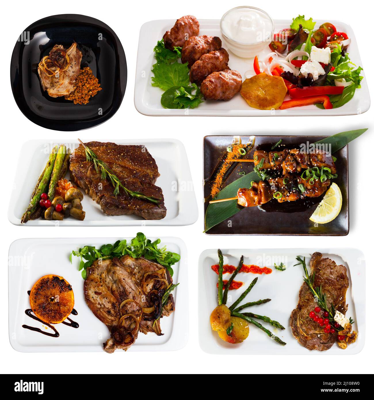 Set of beef and pork dishes Stock Photo - Alamy